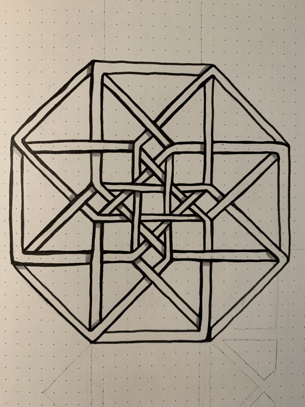 How to draw a 2D tesseract drawing by John Jenkins | Doodle Addicts