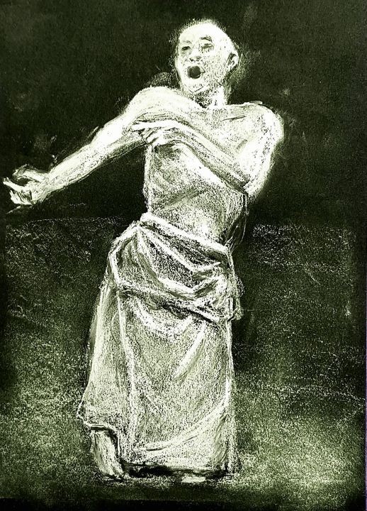 "Butoh #2" (2024) drawing by Eliot McCann | Doodle Addicts