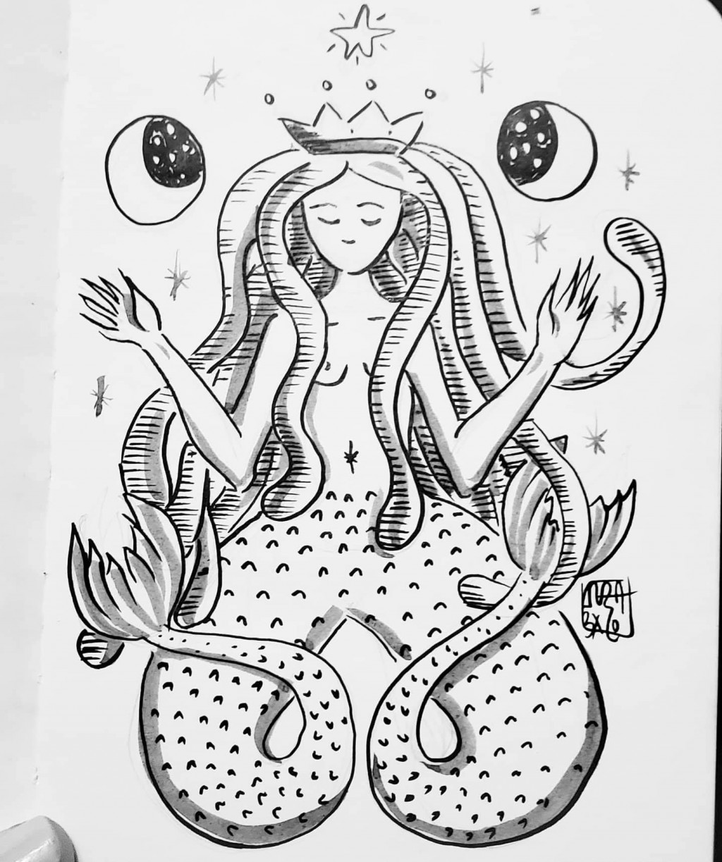 Sirena drawing by Laura Alvarez | Doodle Addicts