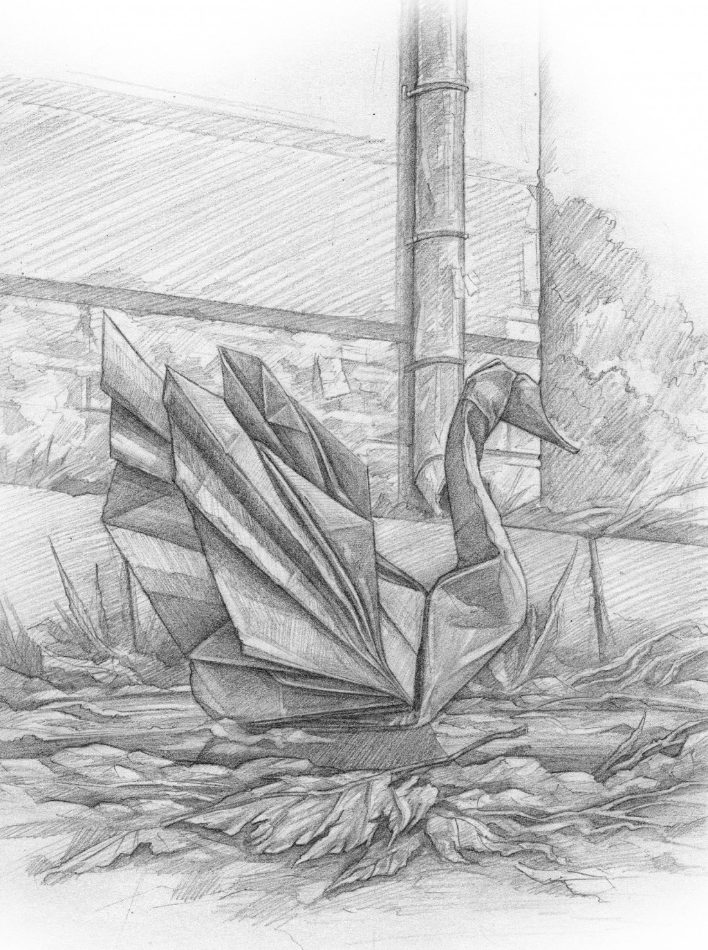 «The Paper Swan» drawing by Slobodchikov Alexander | Doodle Addicts