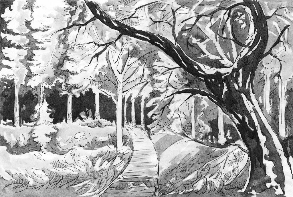 An old quick watercolor study drawing by Slobodchikov Alexander ...