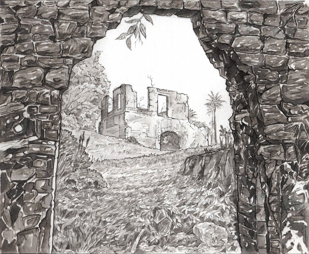 «The ruins» drawing by Slobodchikov Alexander | Doodle Addicts