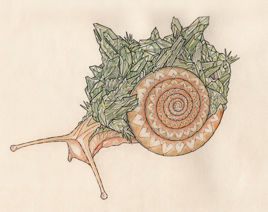 «The emerald snail» drawing by Slobodchikov Alexander | Doodle Addicts