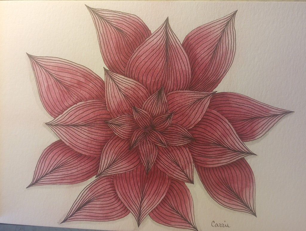 Mixed media water color and fine liner drawing by Carrie | Doodle Addicts