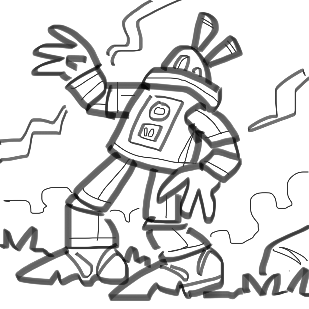 Funky Robot drawing by Bobcomics | Doodle Addicts