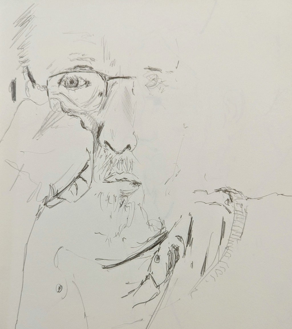 Thinking incomplete drawing by Dean C. Graf | Doodle Addicts