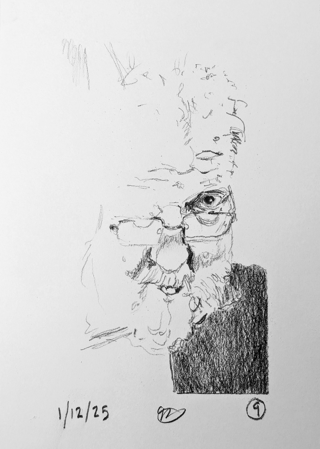 Observing the Observer - 10 minute after dinner self portrait drawing ...