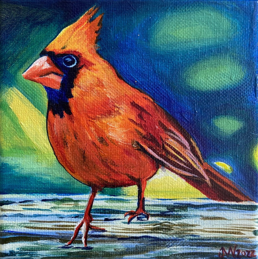 Crimson Cardinal drawing by Jennifer Mallory-Welch | Doodle Addicts