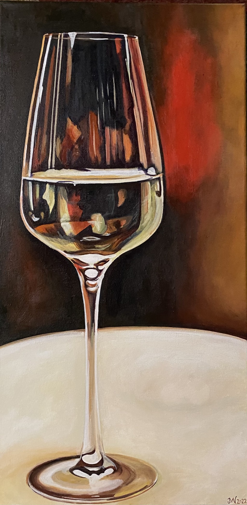 Glass of White drawing by Jennifer Mallory-Welch | Doodle Addicts