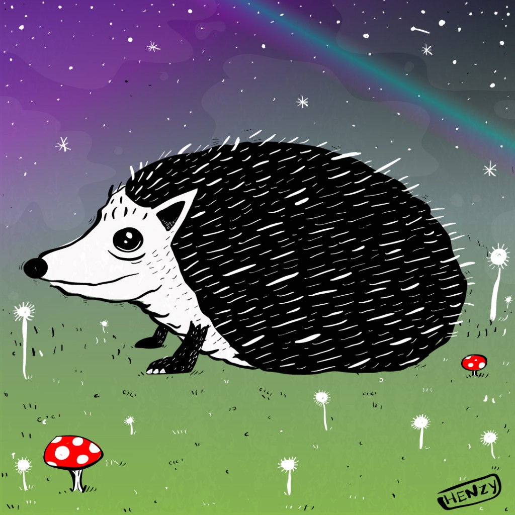Hedgehog drawing by Pat Henzy & Cici Henzy | Doodle Addicts