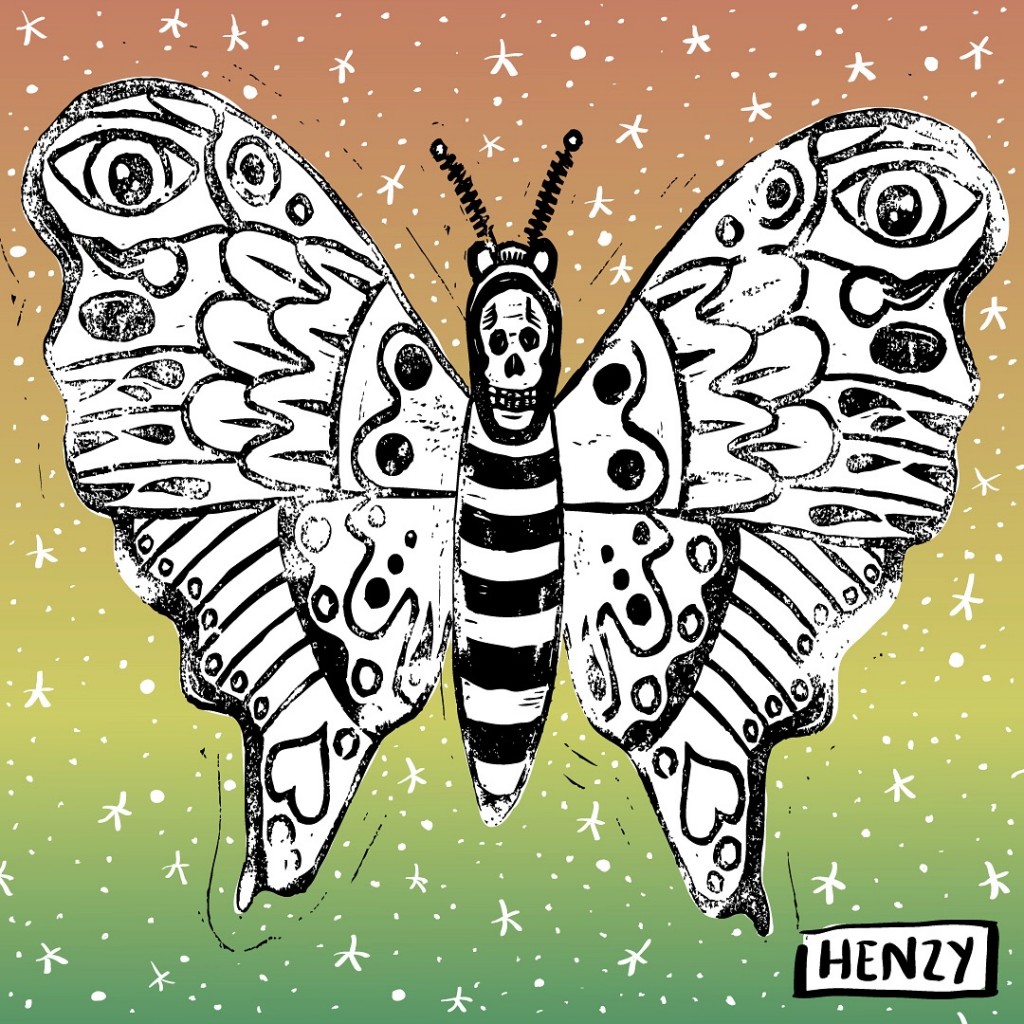 Butterfly linocut drawing by Pat Henzy & Cici Henzy | Doodle Addicts