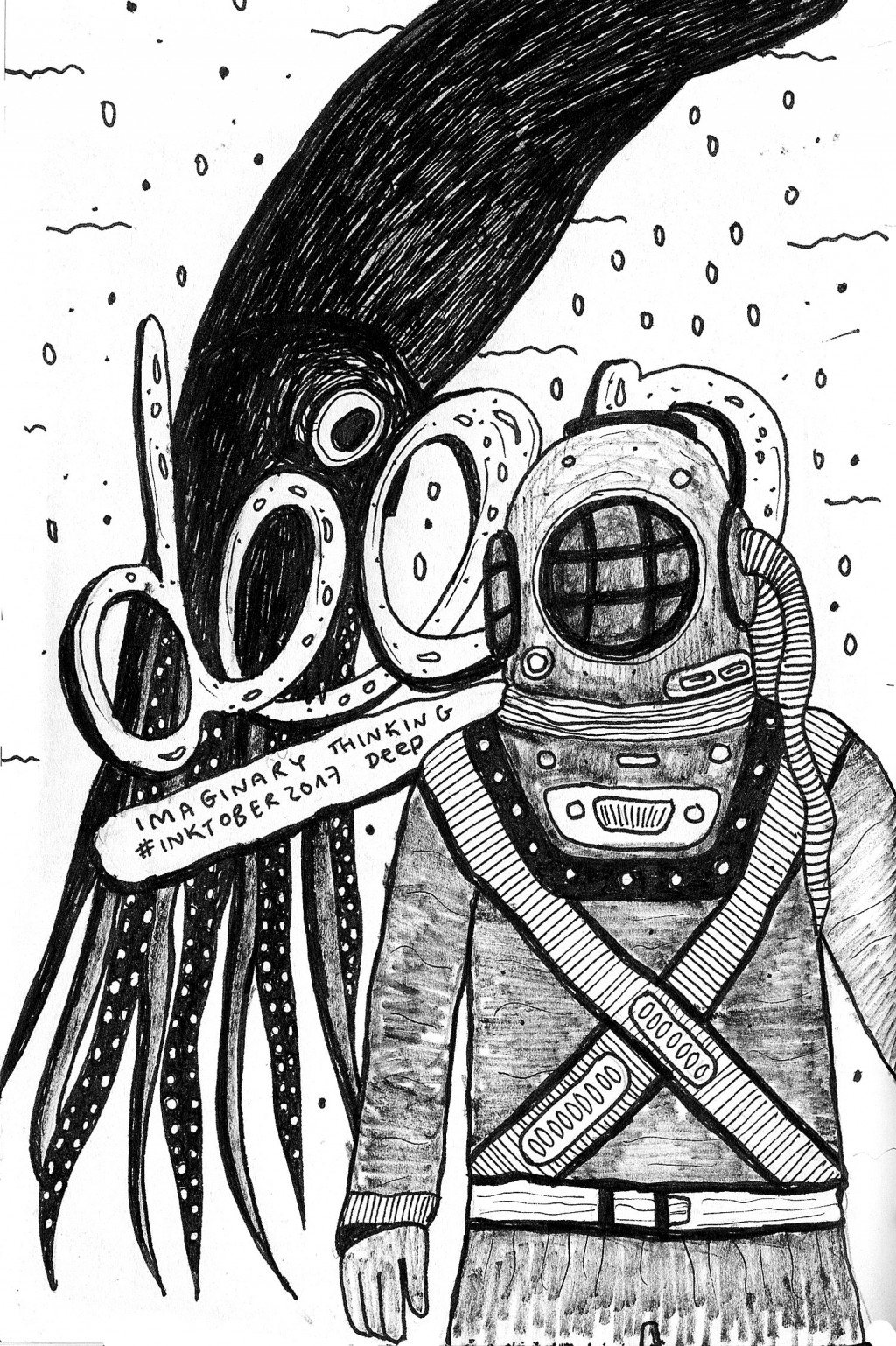 Deep Diver drawing by Imaginary Thinking | Doodle Addicts