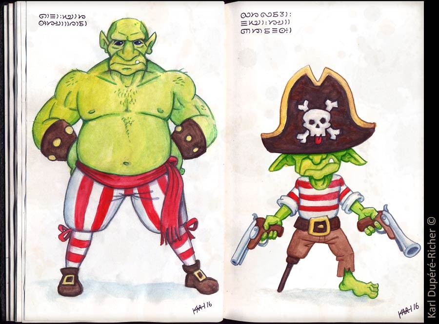 Goblin Pirates drawing by Karl Dupéré-Richer | Doodle Addicts