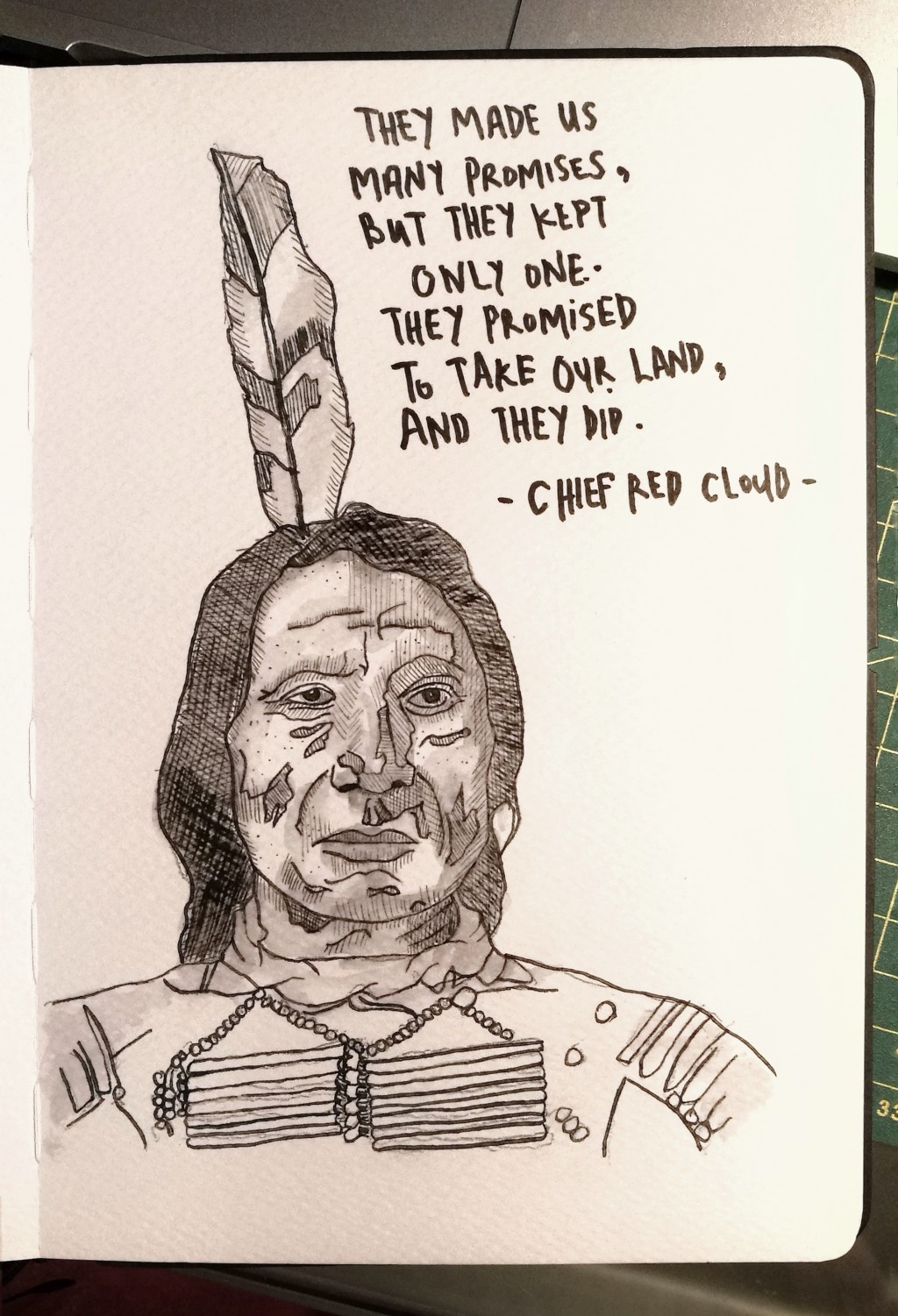 Chief Red Cloud. drawing by Edina | Doodle Addicts