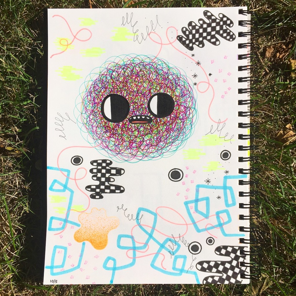 Scribble Puff drawing by Mary Ruth Butterworth | Doodle Addicts